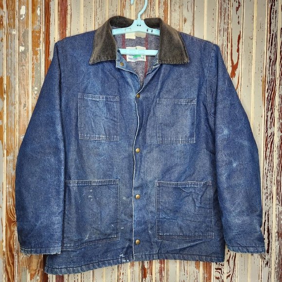 liberty | Jackets & Coats | Vtg Liberty Denim Chore Jacket Barn Blanket ...